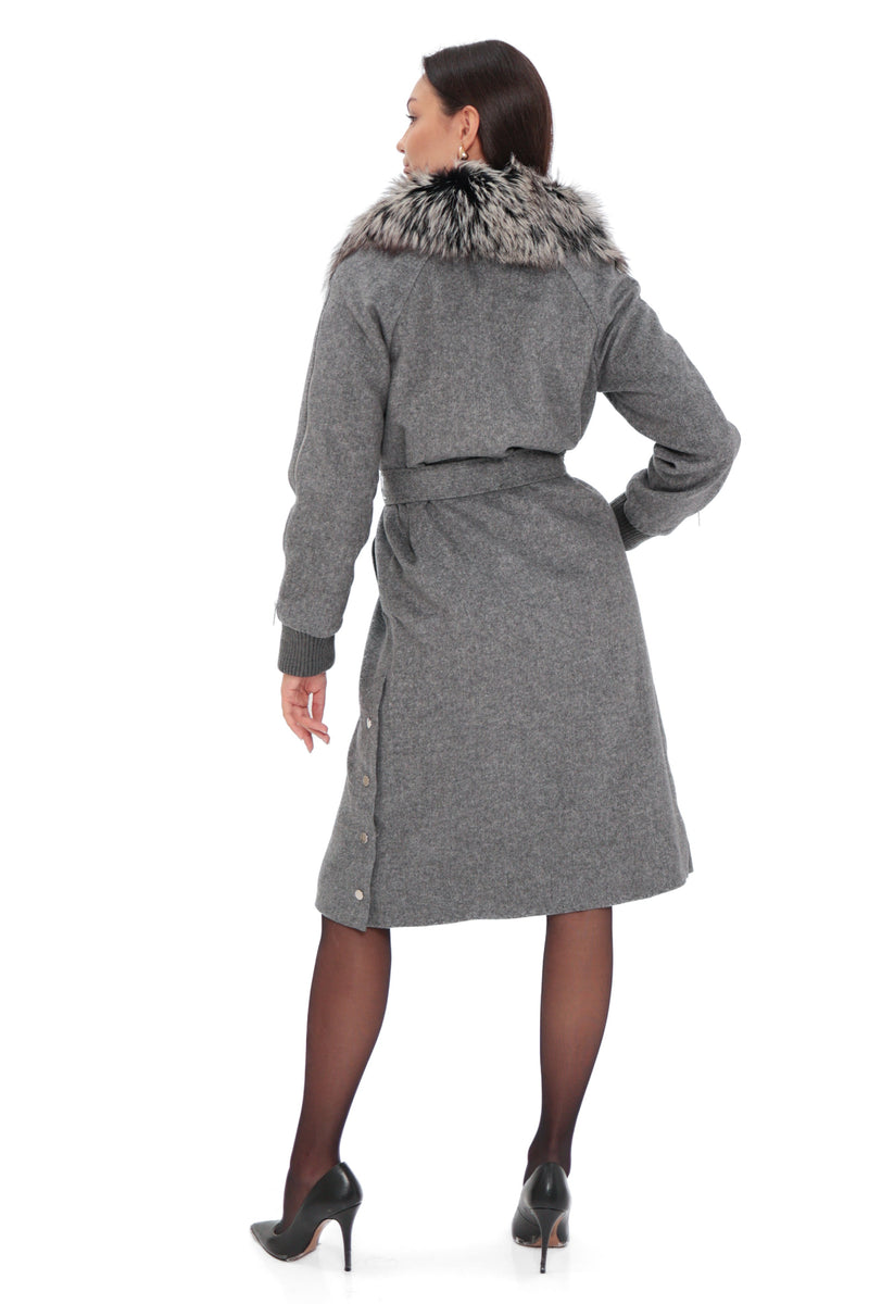 Karolina Genuine Silver Fox Wool Blend Coat – Alaska® Outerwear Company