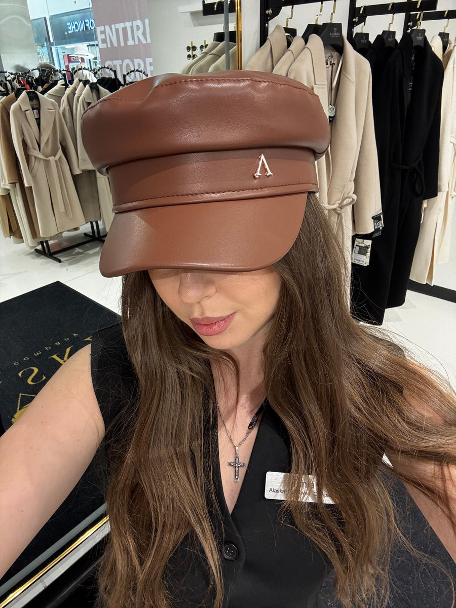Athena Vegan Leather Cap in Brown – Alaska® Outerwear Company