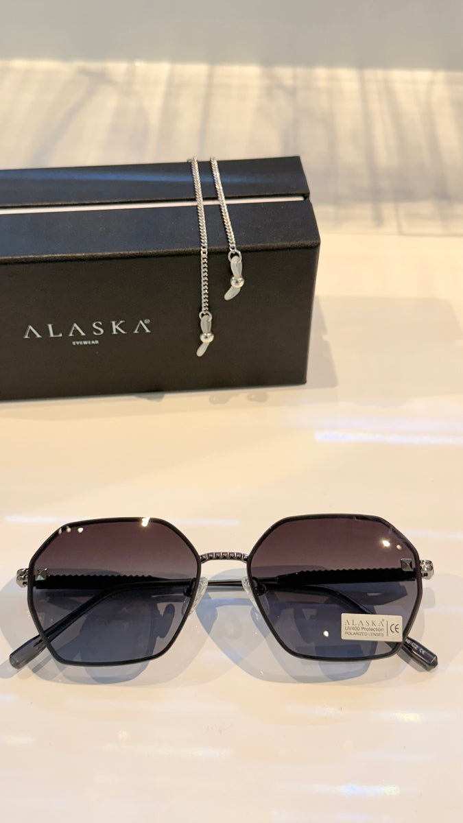 Sam Octagon Sunglasses Dark Silver/Black Gradient – Alaska® Outerwear ...